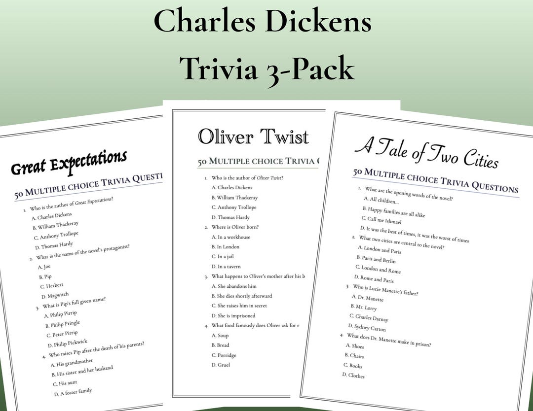 Charles Dickens Classics Trivia Bundle – 3 Pack | Oliver Twist, Great ...