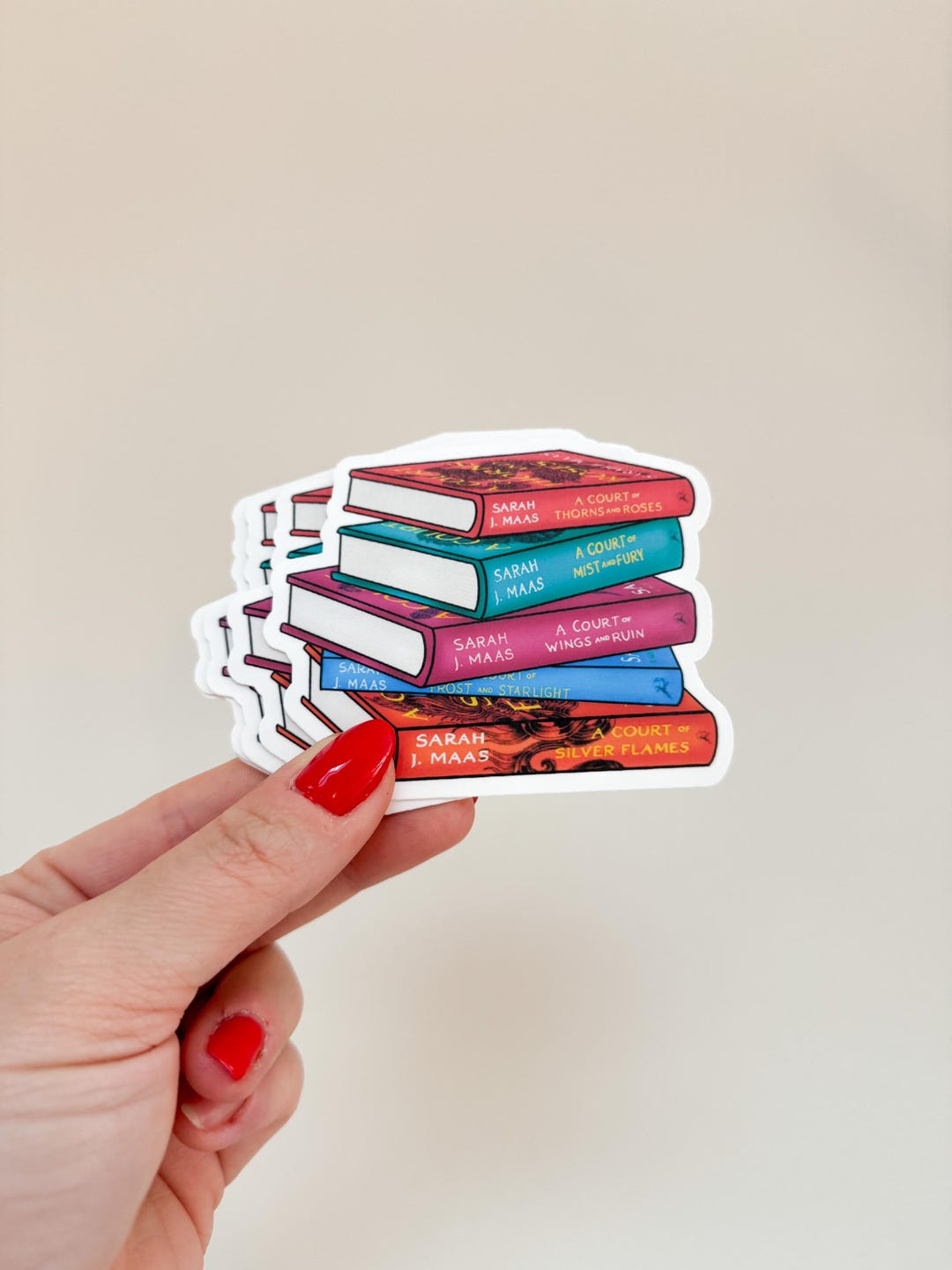 ACOTAR Sticker, Sarah J. Maas Book Stack Sticker, Fantasy Book Sticker ...