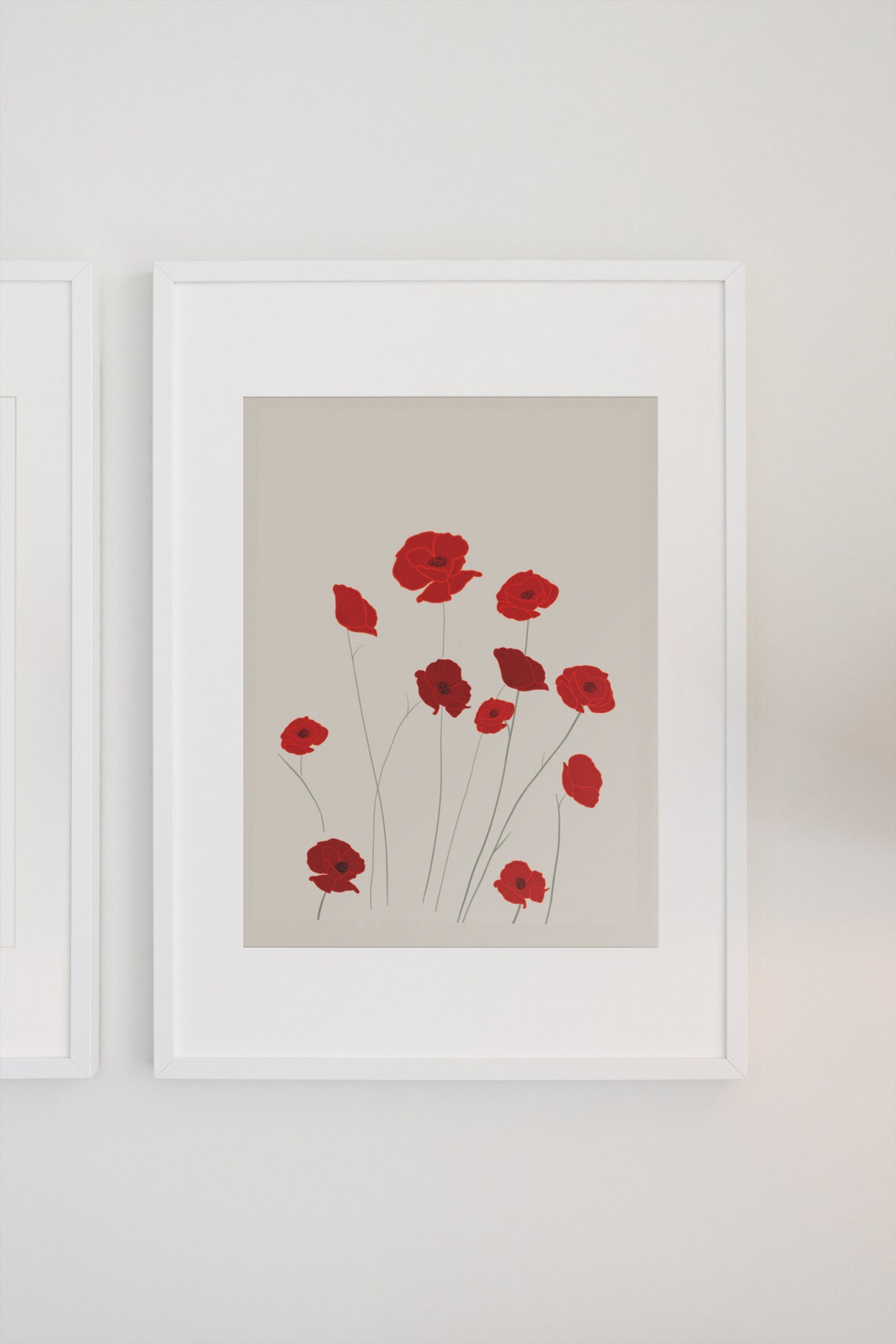Red Poppy Flower Print Botanical Art Print Flower Wall Art | Etsy