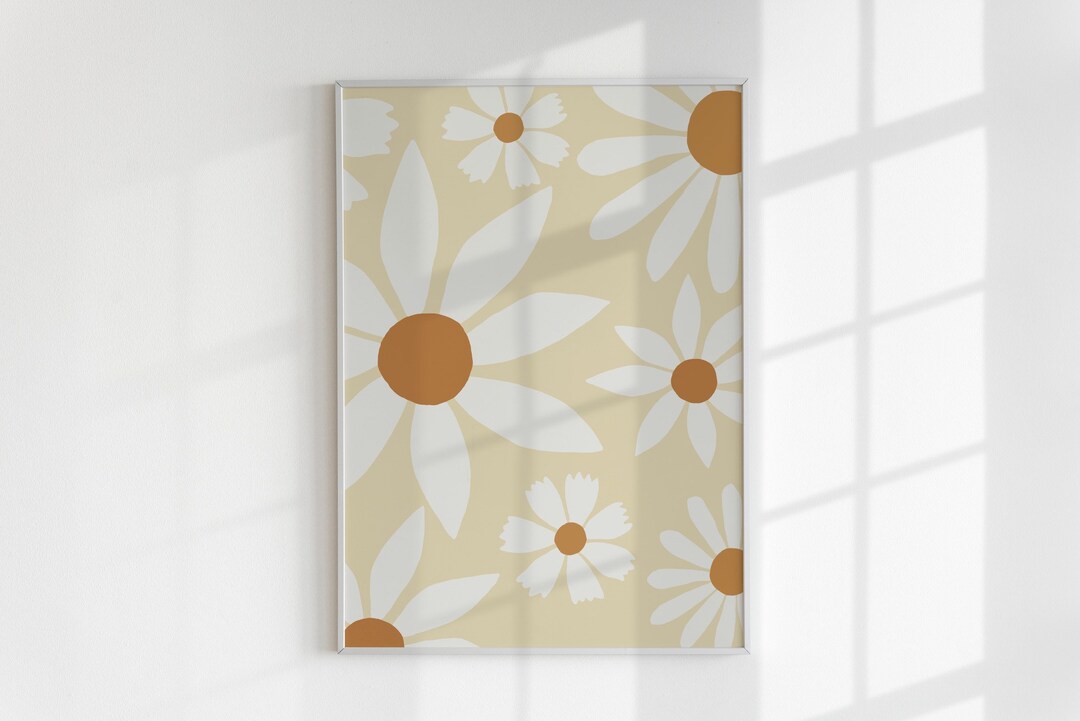 Daisy Wall Art Print, Daisy Wallpaper, Floral iPhone Wallpaper, Floral ...