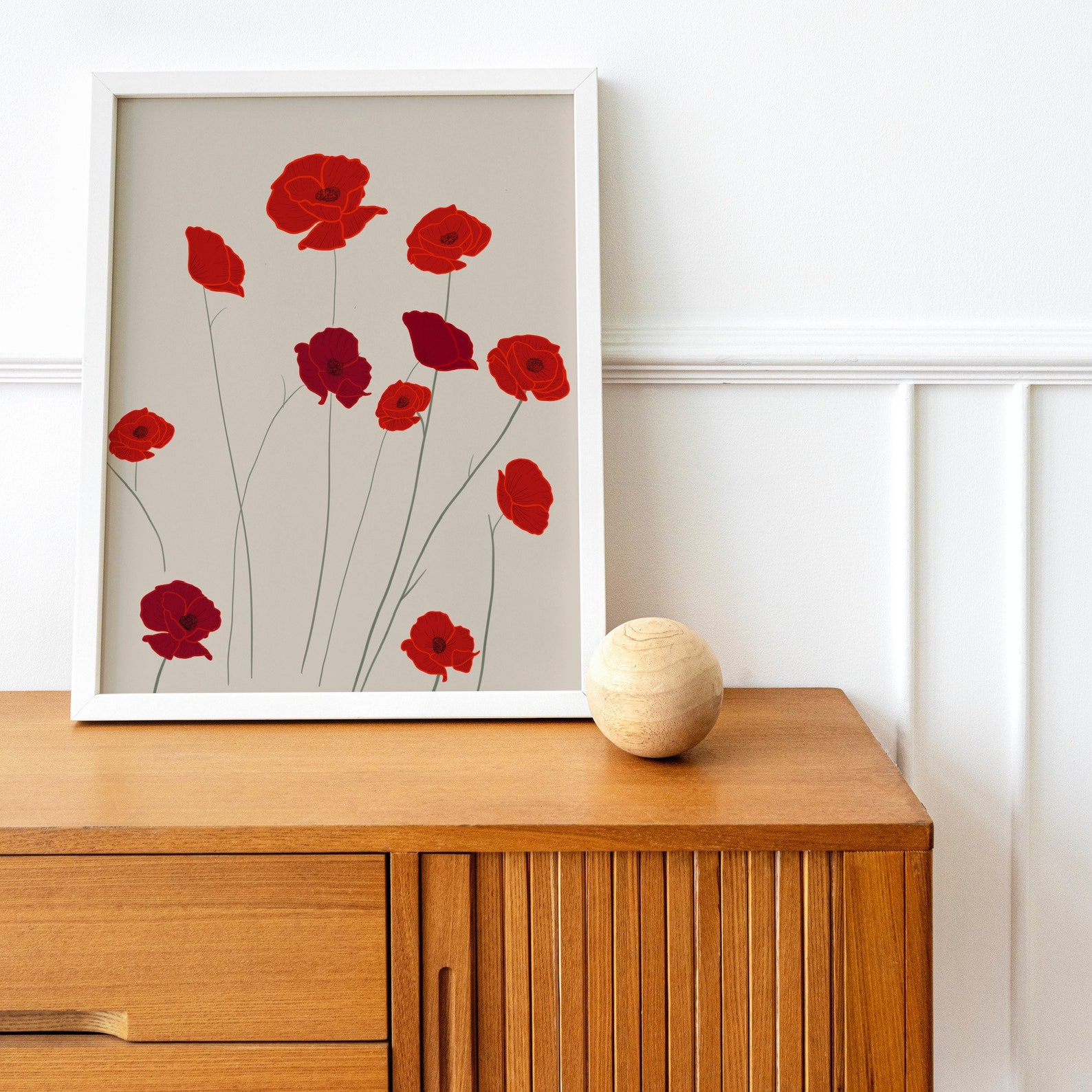 Red Poppy Flower Print Botanical Art Print Flower Wall Art | Etsy
