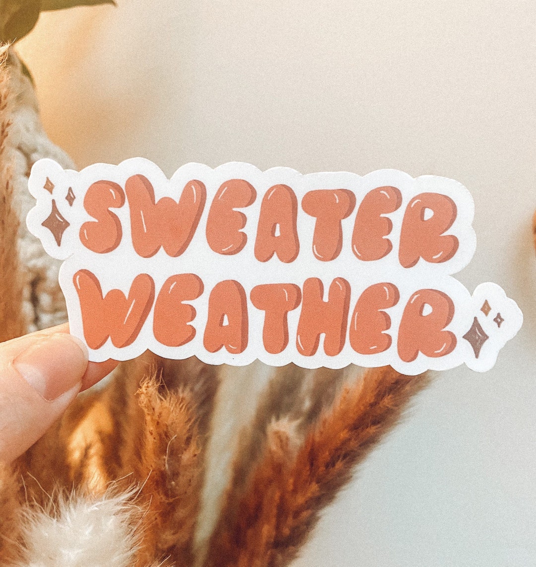 Sweater Weather Sticker, Fall Sticker, Autumn Stickers, Waterproof ...