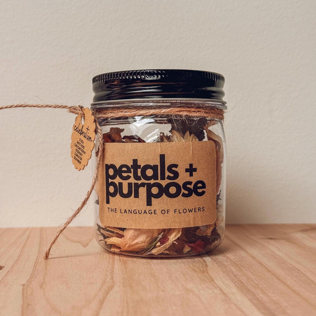 Dried Flower Jars With Meaning, Symbolic Floral Gift, Personalized ...