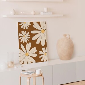 Boho Daisy Print, Daisy Wall Art, Boho Wall Decor, Terracotta Home ...