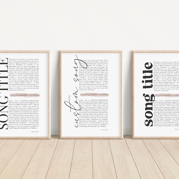 Song Lyric Art - Etsy