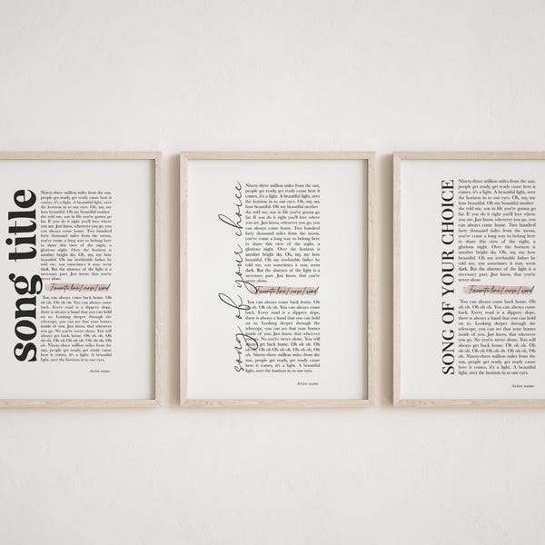 Song Lyric Art - Etsy