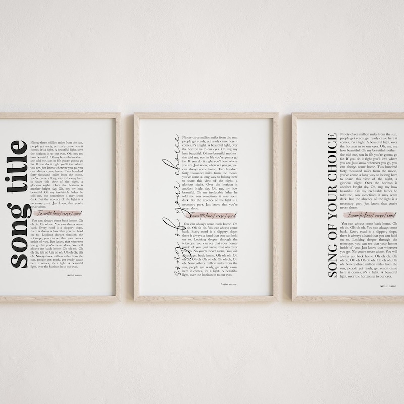 Song Lyric Art - Etsy