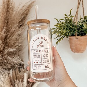Cold Brew Coffee Cup, Cute Iced Coffee Cup, Iced Coffee 20oz Cup, Tall ...