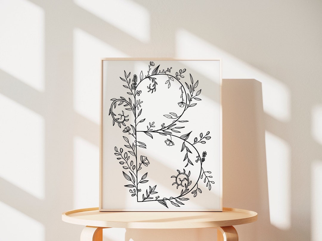 Custom Letter Sign, Custom Initial Print, Monogram Sign, Initial Print ...