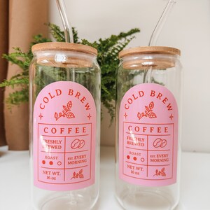 Cold Brew Coffee Cup, Cute Iced Coffee Cup, Iced Coffee 20oz Cup, Tall ...