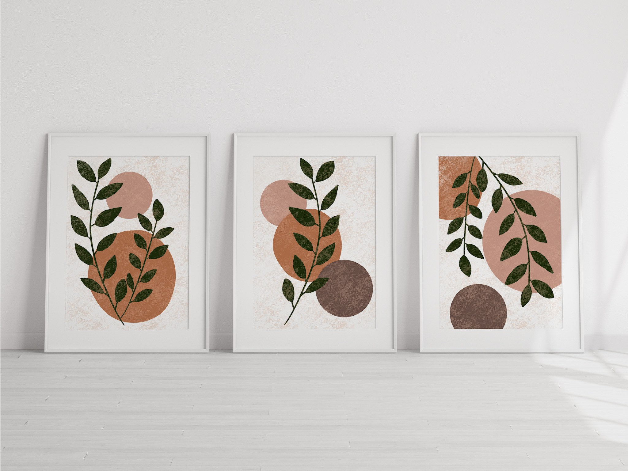 Boho Print Set Minimalist Decor Set of 3 Prints Botanical - Etsy