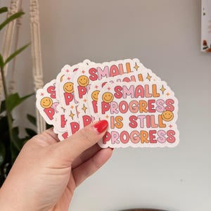 Small Progress is Still Progress Sticker, Positivity Stickers, Water ...