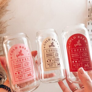 Cold Brew Coffee Cup, Cute Iced Coffee Cup, Iced Coffee 20oz Cup, Tall ...