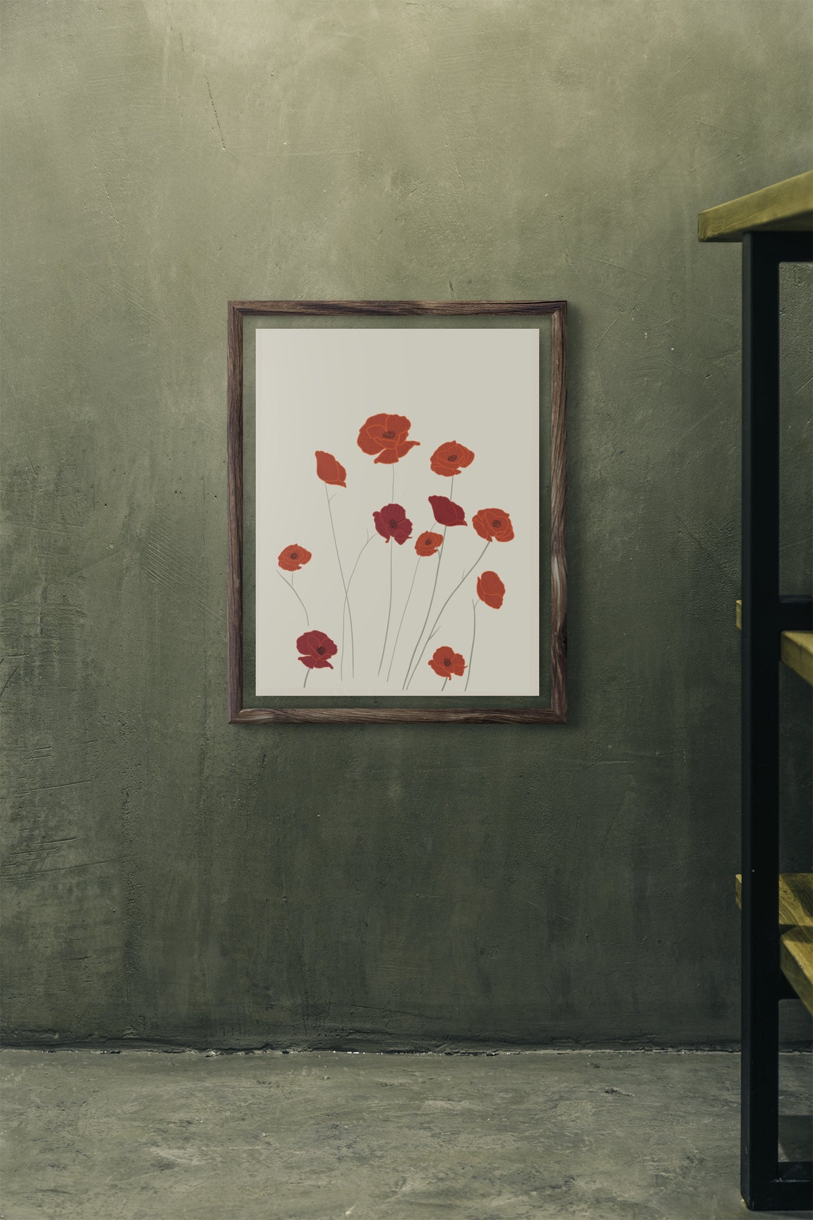 Red Poppy Flower Print Botanical Art Print Flower Wall Art | Etsy