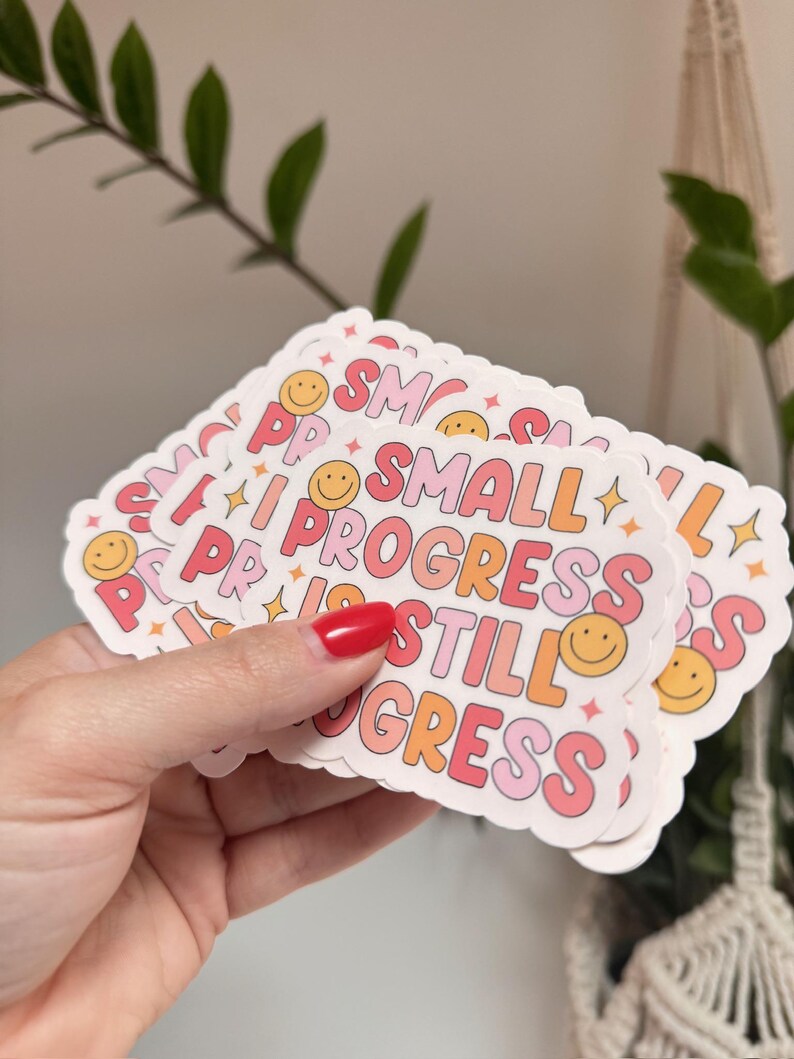 Small Progress is Still Progress Sticker, Positivity Stickers, Water ...
