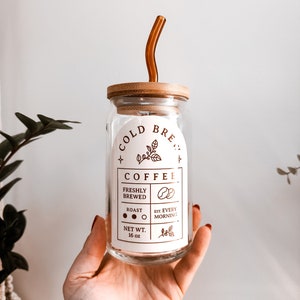 Cold Brew Coffee Cup, Cute Iced Coffee Cup, Iced Coffee 20oz Cup, Tall ...