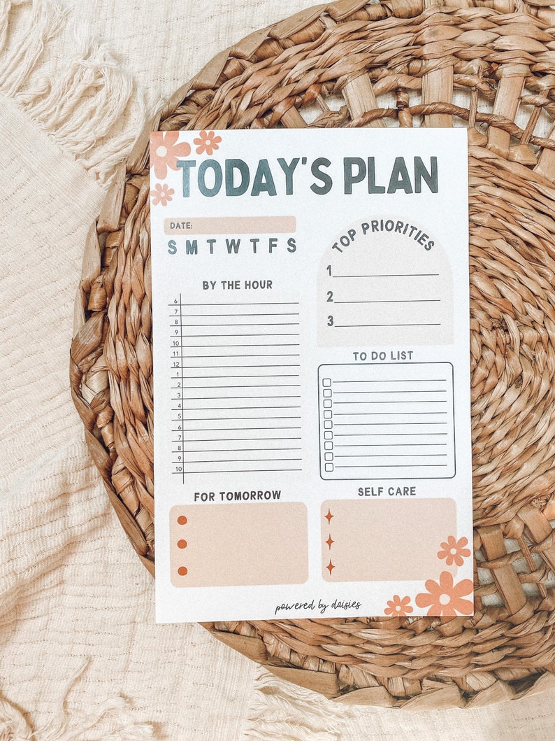 Daily Planner Notepad to Do List Notepad 50 Sheet Planner - Etsy