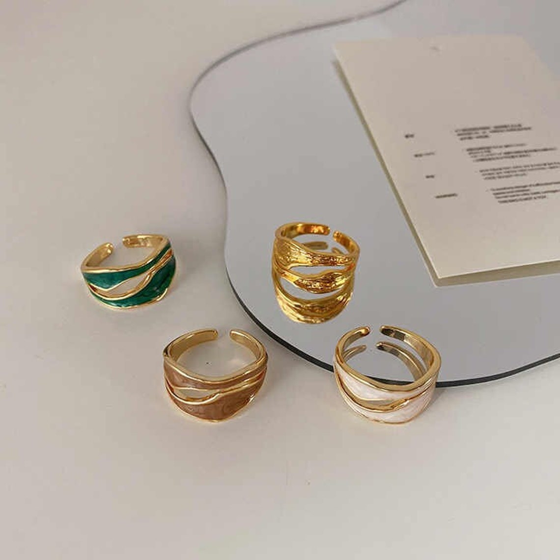 18k Gold Stacking Rings Set for Minimalist Look Gifts for - Etsy UK