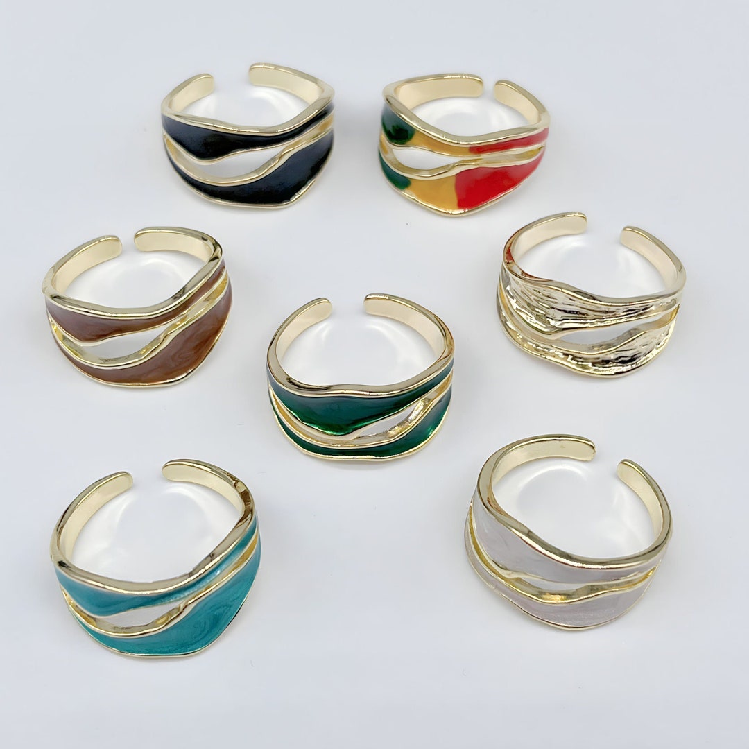 18k Gold Stacking Rings Set for Minimalist Look Gifts for Her Statement ...