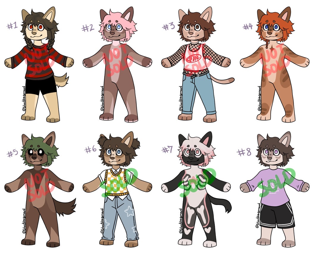 Furry Character Adoptable Batch - Etsy