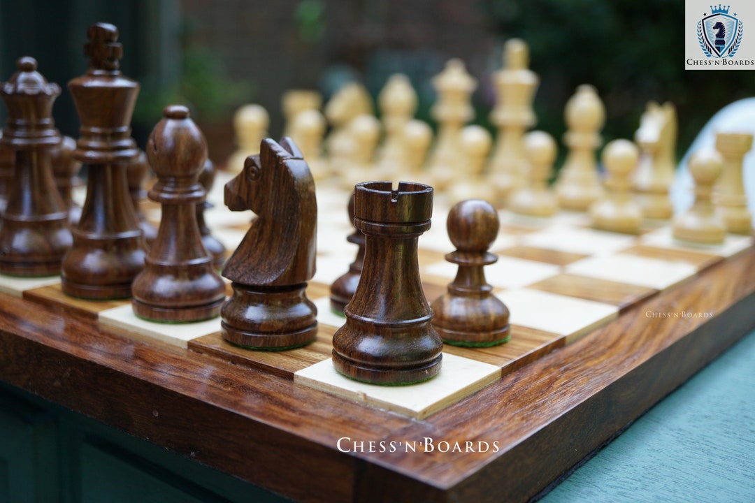German Knight Tournament Chess Set With Sheesham and Maplewood Wood ...