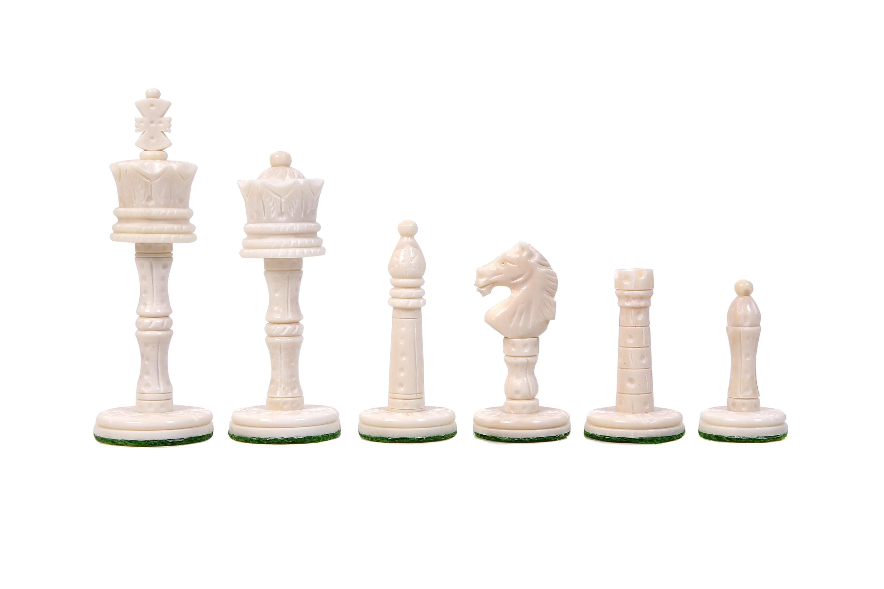 Hand Carved Camel Bone Chess Pieces: 4.1" King, Lotus Design - Etsy