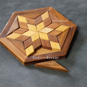 Hexagonal / Star Shaped Wood Puzzle Game (30 Pcs)/ Thanks Giving Day ...