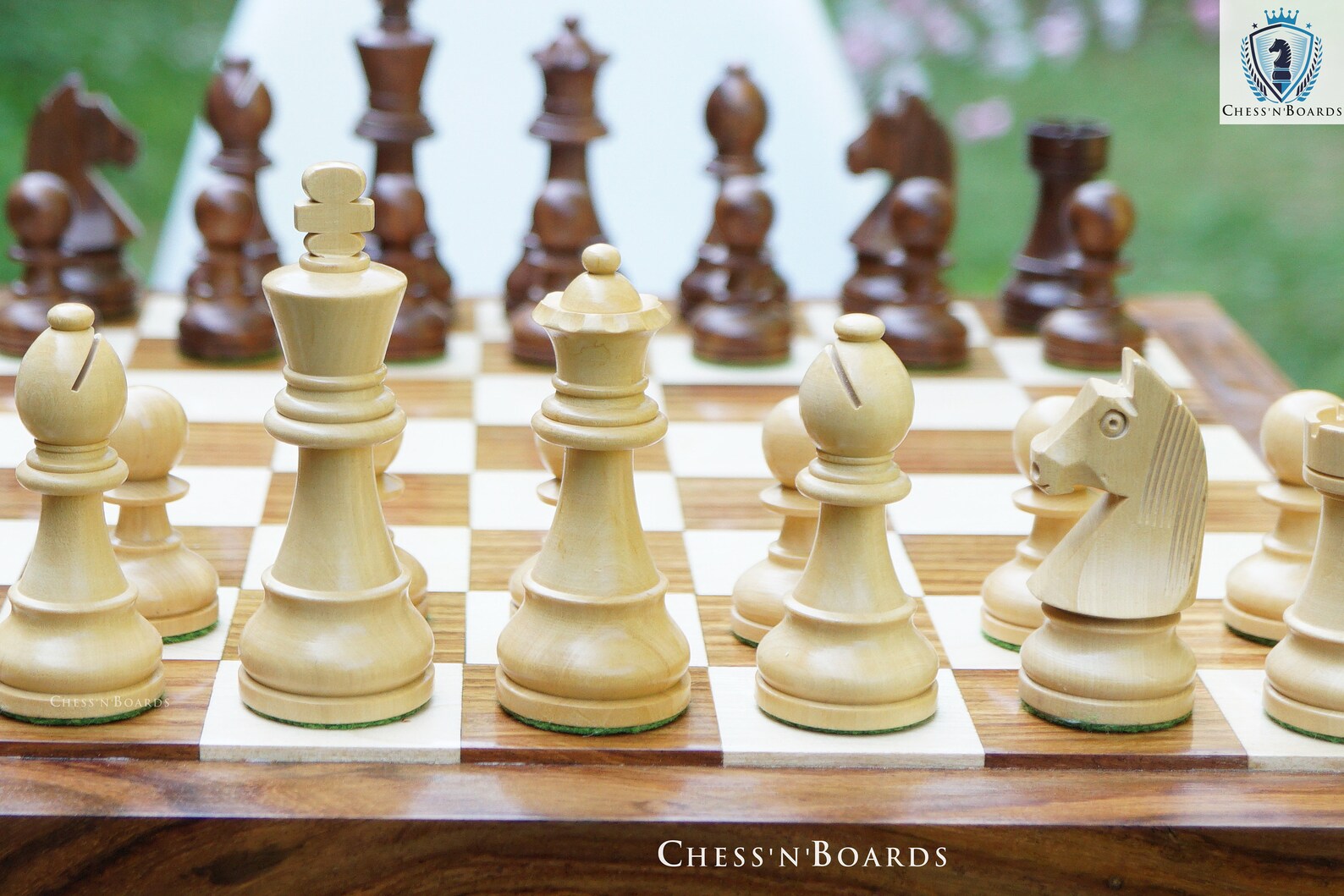 German Knight Tournament Chess Set With Sheesham and Maplewood - Etsy