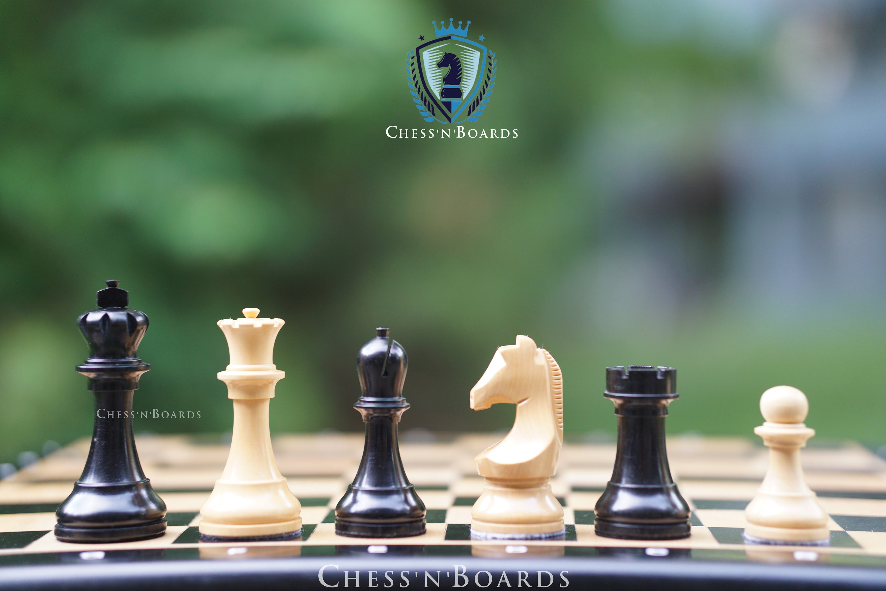FIDE World Championship Chess Set: Ebonized Boxwood, 3.75" King, Extra ...
