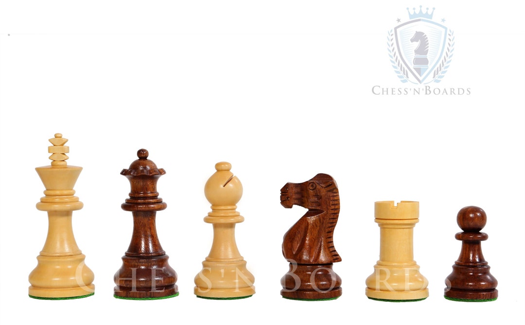 Staunton Chess Set: Rosewood & Boxwood Pieces With Wooden Board - Etsy