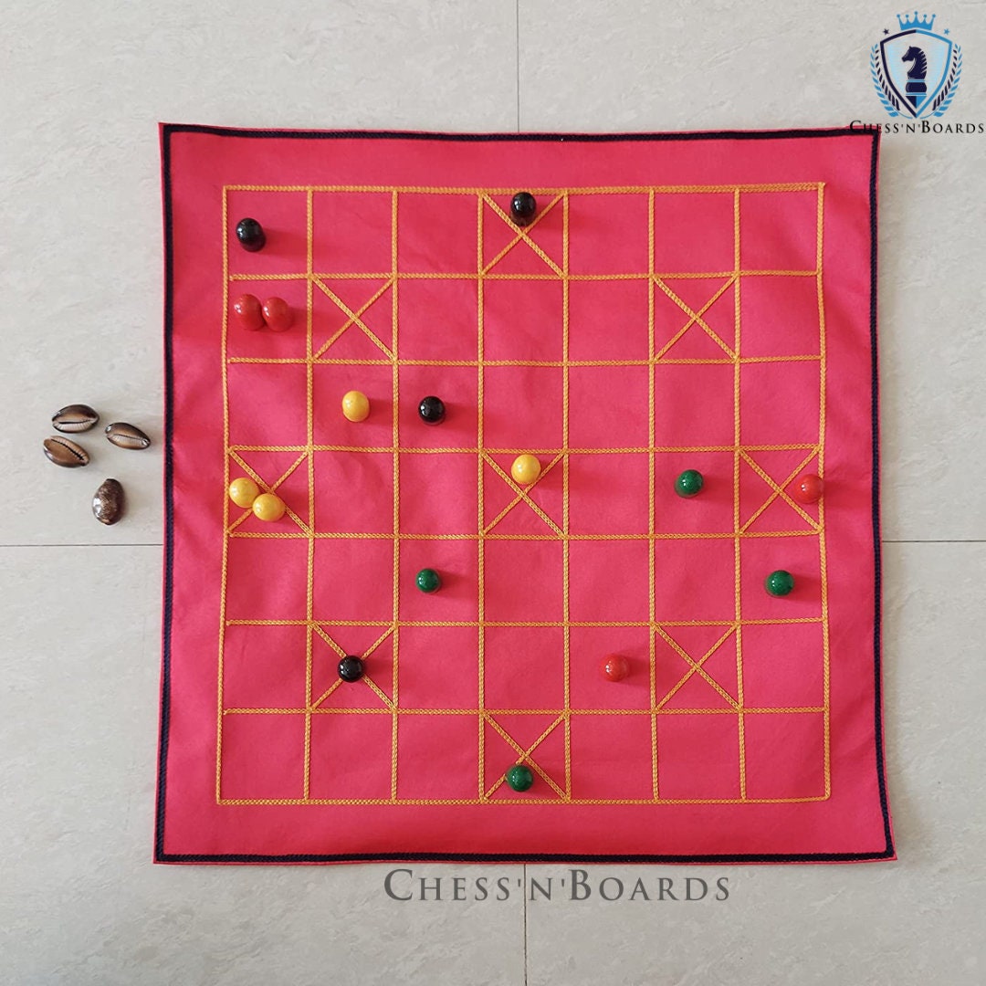 Ashta Chamma Game: Handmade Indian Ludo Board With Lacware Pawns - Etsy