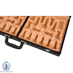 Leatherette Chess Set Briefcase Storage Box Coffer With Fixed Slots for ...