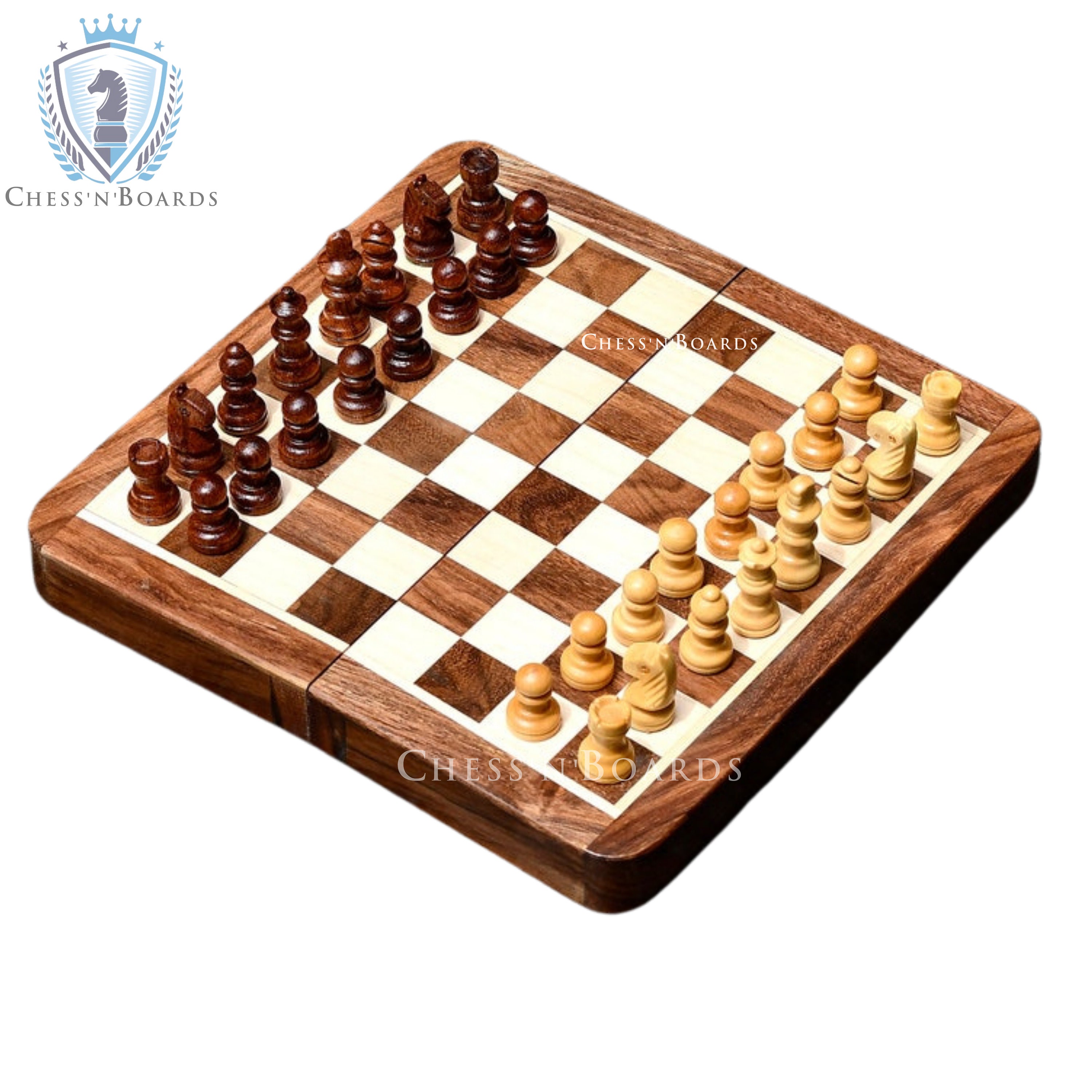 Magnetic Chess Set Travel Series Folding Handmade Sheesham & - Etsy
