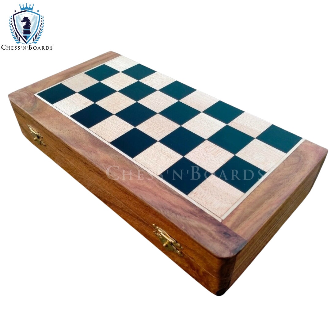 12 Wooden Black Travel Folding Chess Board With Magnetic - Etsy