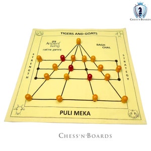 Puli Meka / Bagh Chaal / Goats & Tigers / Aadu Puli Aattam Board Game ...