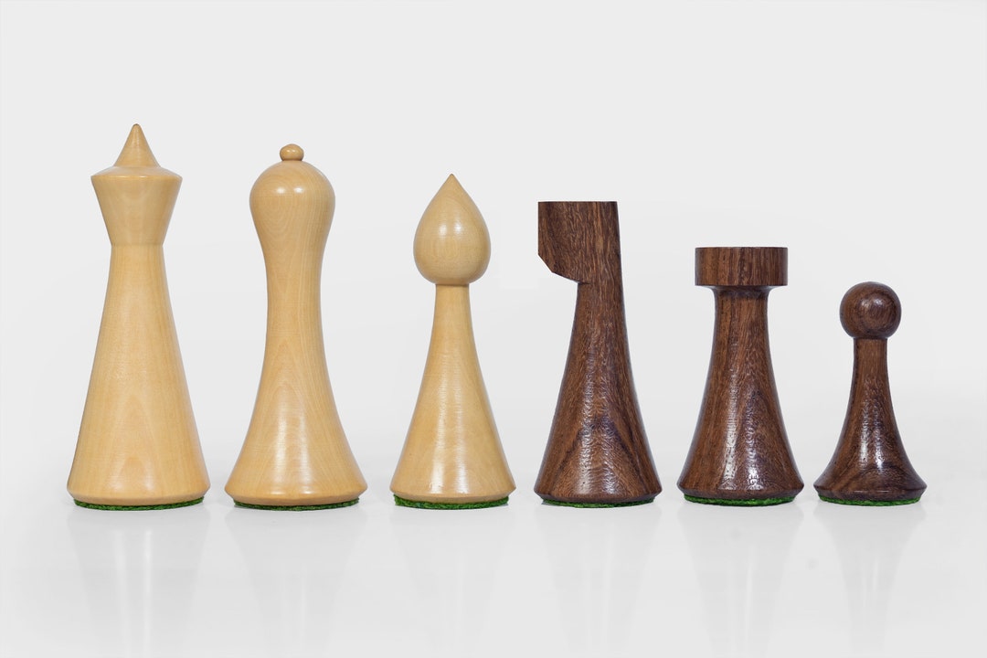 Hermann Ohme Chess Set: Danish Modern Minimalist Style, Sheesham Wood ...