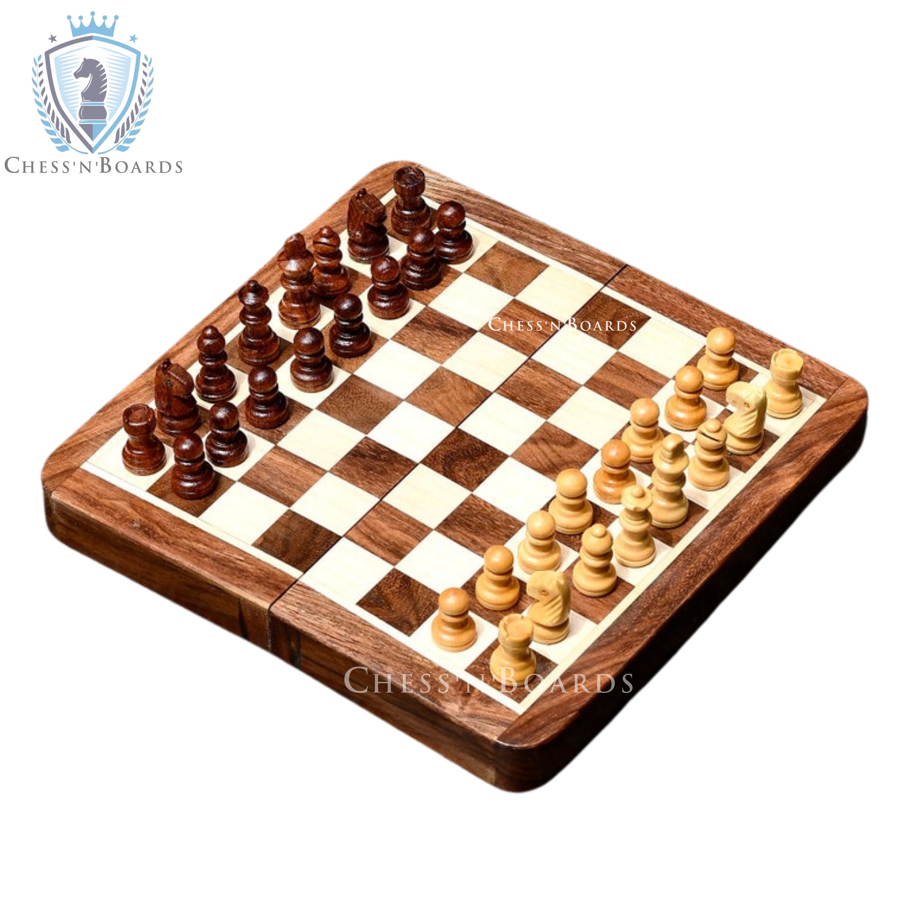 Magnetic Chess Set Travel Series Folding Handmade Sheesham & - Etsy