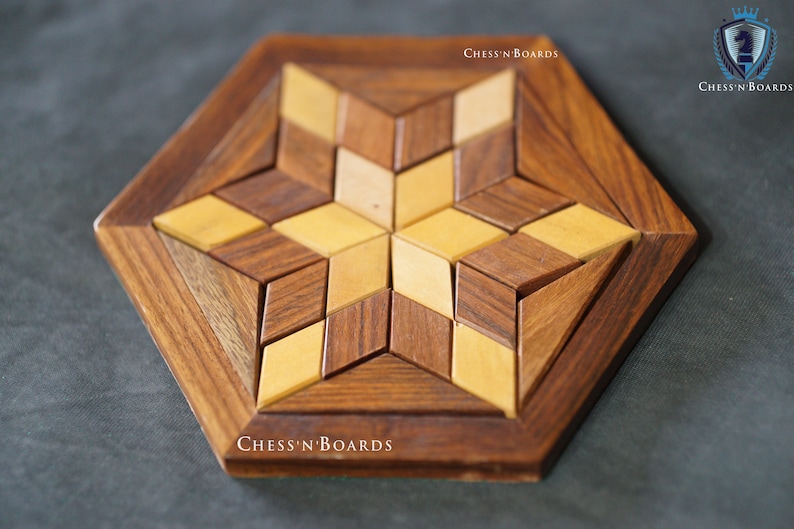 Hexagonal / Star Shaped Wood Puzzle Game (30 Pcs)/ Thanks Giving Day ...