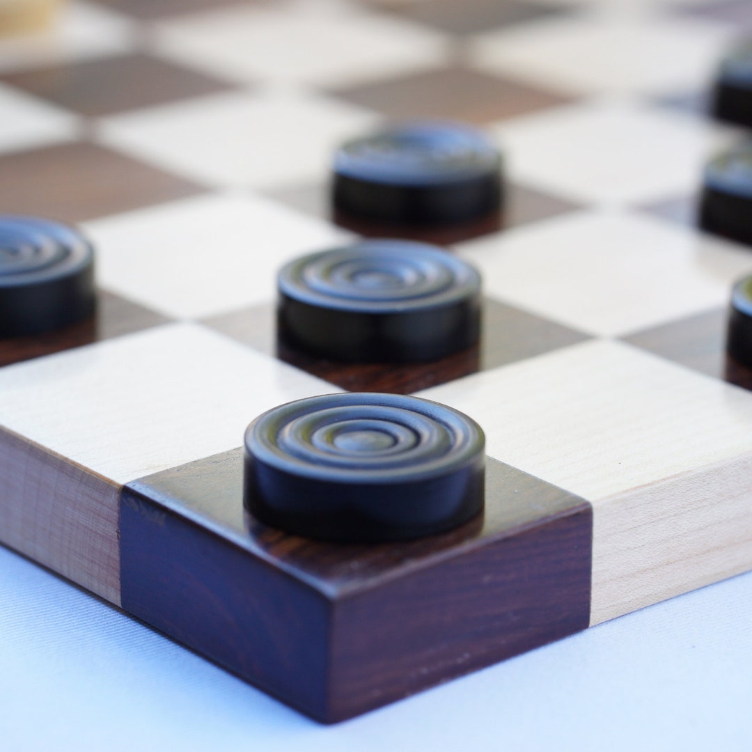 Dyed Boxwood Checkers Set: 30mm Hand Carved Pieces - Etsy