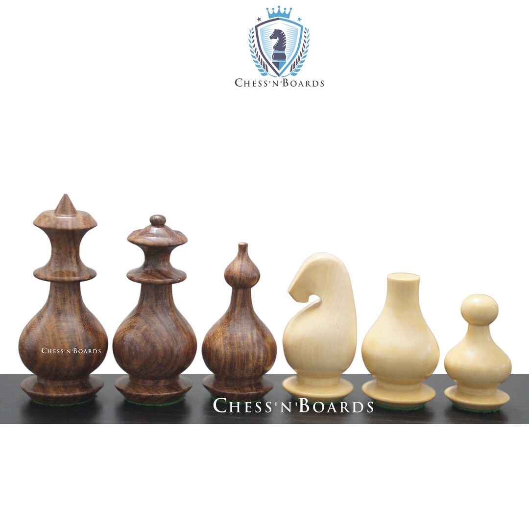 Minimalist Design Chess Set/golden Rosewood and Boxwood Chess Pieces ...