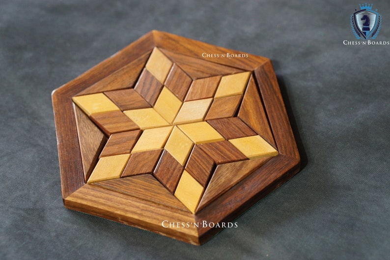 Hexagonal / Star Shaped Wood Puzzle Game (30 Pcs)/ Thanks Giving Day ...