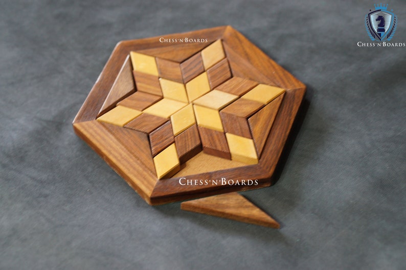 Hexagonal / Star Shaped Wood Puzzle Game (30 Pcs)/ Thanks Giving Day ...