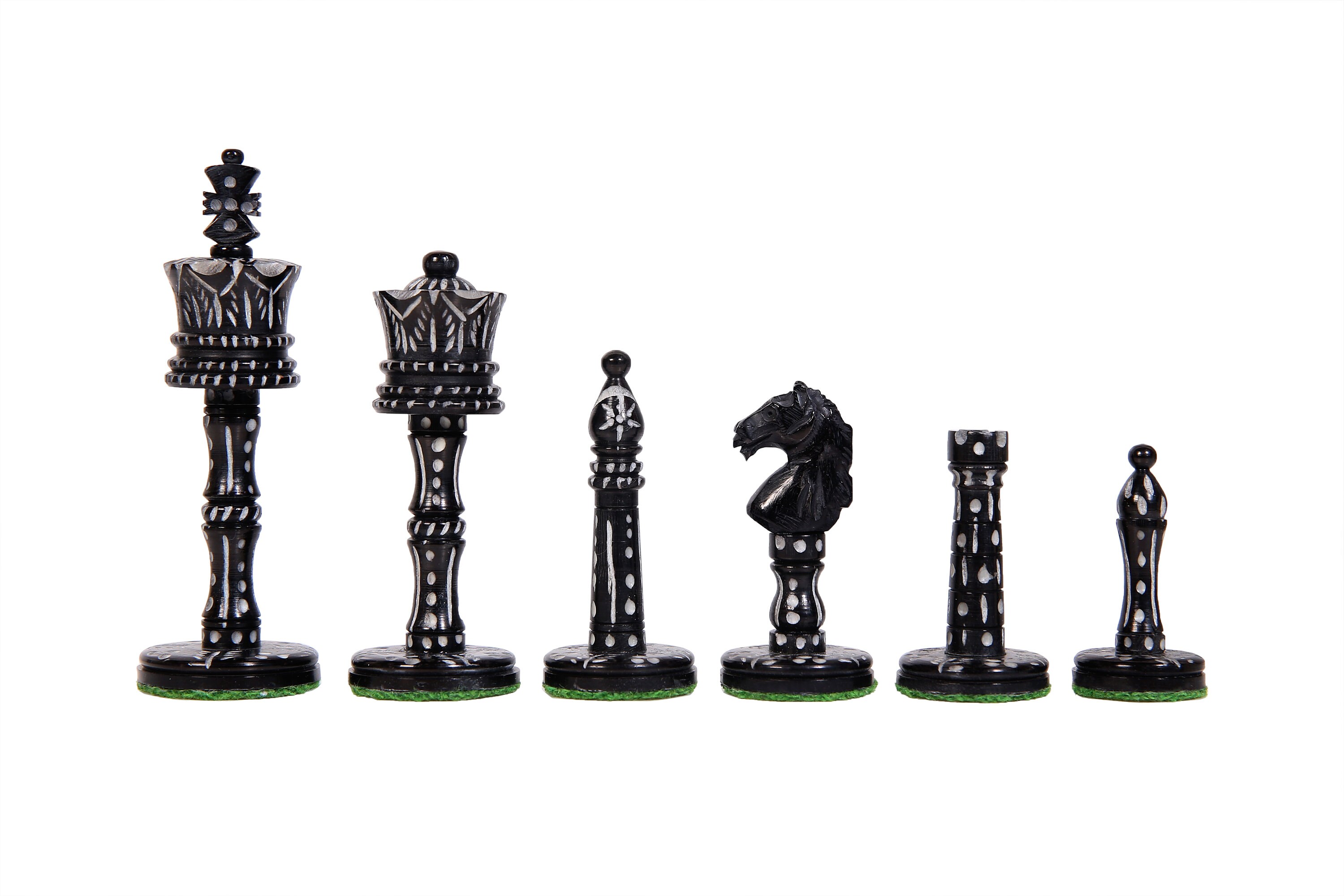 Vintage Camel Bone Chess Set: Pre-staunton English Series, 3.75