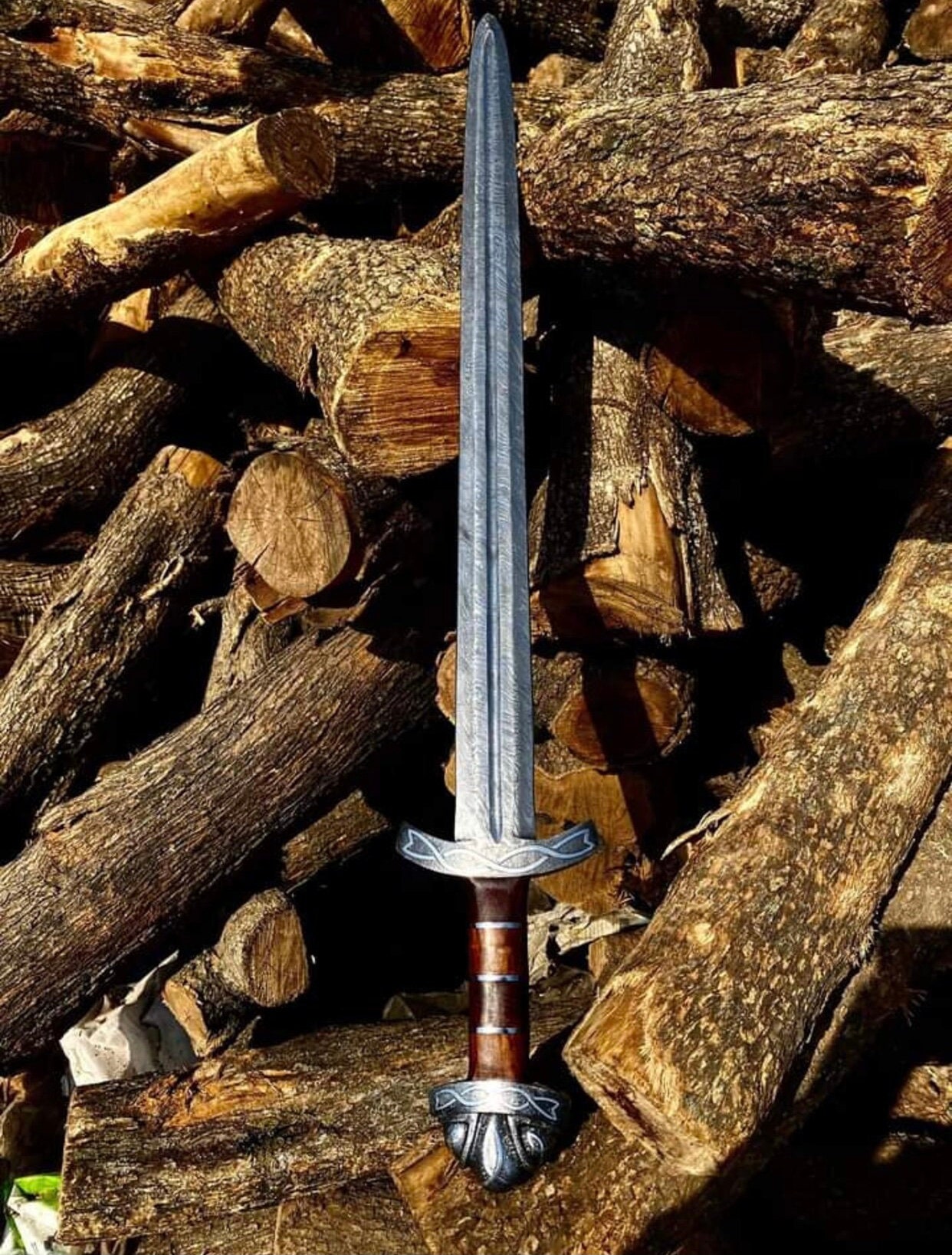 Handmade VIKING Sword Real Damascus Steel Northman Sword Beautiful Gift ...