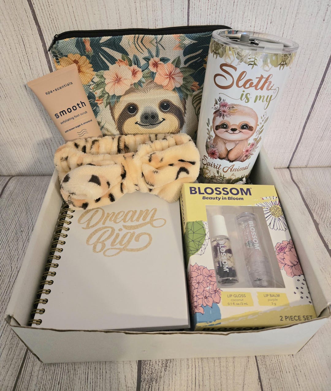 Sloth Gift Box | Tumbler, Spa Set & Accessories| Birthday| Get Well ...