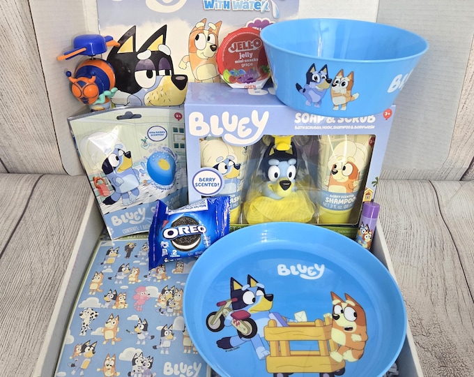 Bluey Plate| Kids Birthday Gift| Kids Get Well| Toddler Gift| Bandit ...