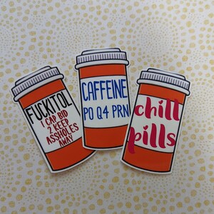 Punny Prescription Medication Sticker Collection - Etsy