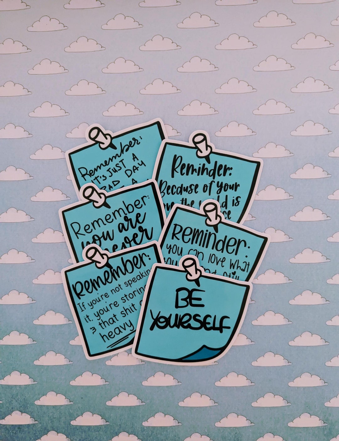 Sticky Note Reminder Mental Health Inspirational Sticker Collection - Etsy