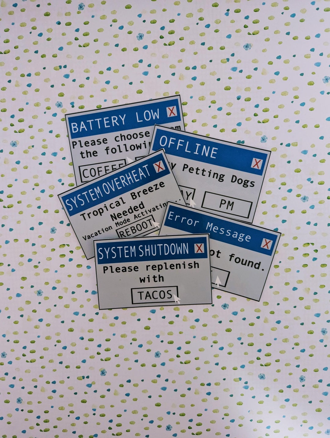 PC Computer Error Message Sticker Collection Set - Etsy
