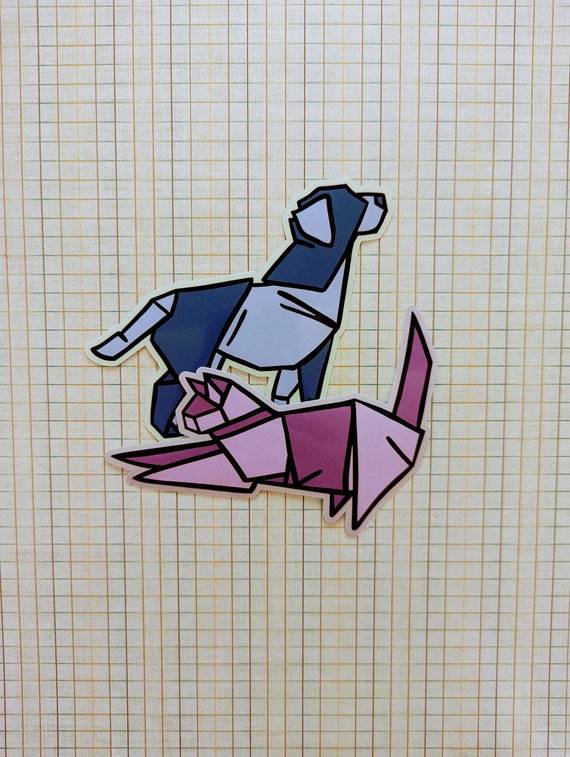 Origami Dog Cat Sticker Collection - Etsy
